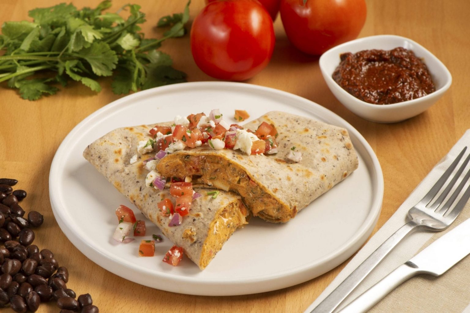 Black Bean And Masa Crepes With Spicy Ancho Chile Lime Lobster Filling ...